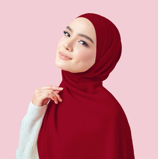 Plain Chiffon – Brick Red – Bushra